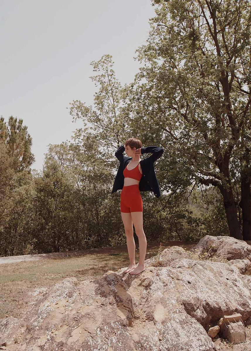 Red Cashmere Biker Short – CiL