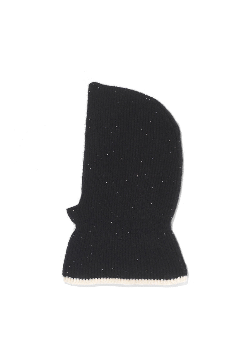 Black Cashmere Snood Balaclava with Beads – CiL